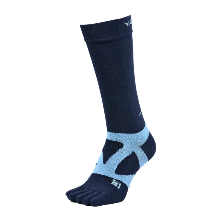 YAMAtune - Spider Arch Long - 5 Toe - Anti-Slip Dots - Navy / Light Blue
